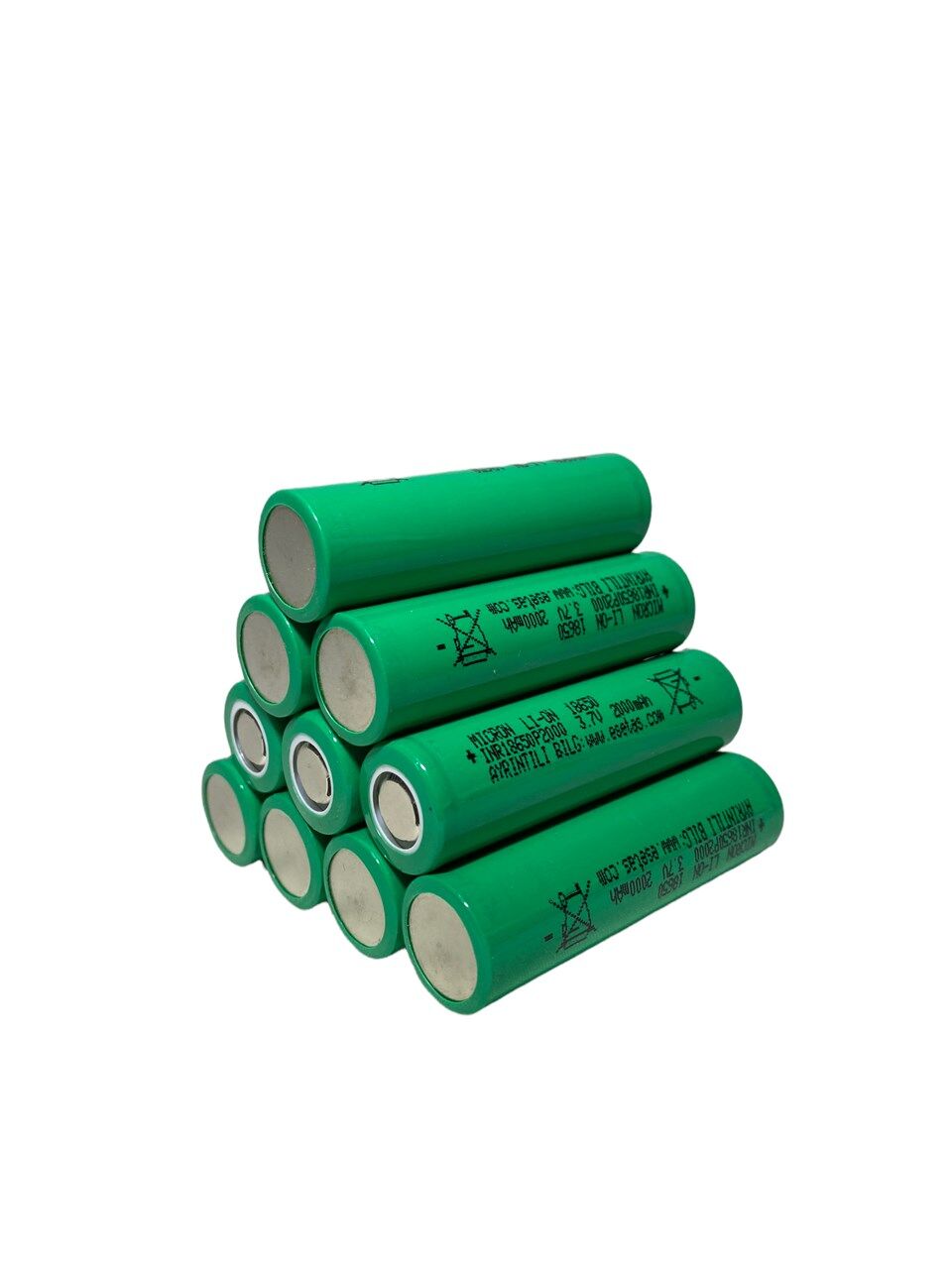 10 Adet Lityum Pil 18650 3.7 V 2000 Mah 5C Pil (Batarya) | Pilfener.com